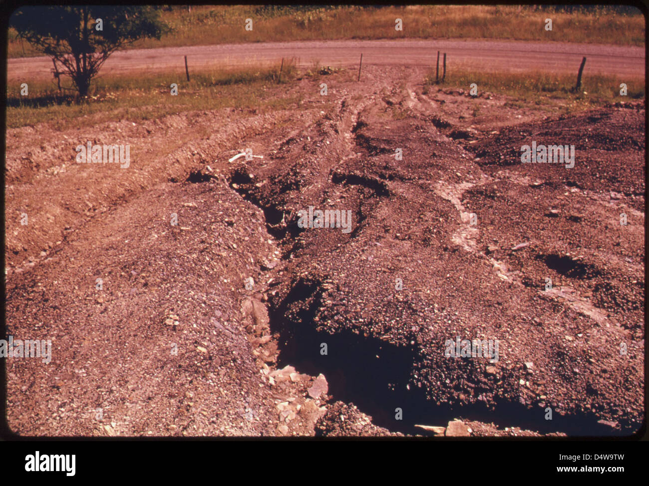A photograph of reclaimed land after strip mining in southeastern Ohio ...
