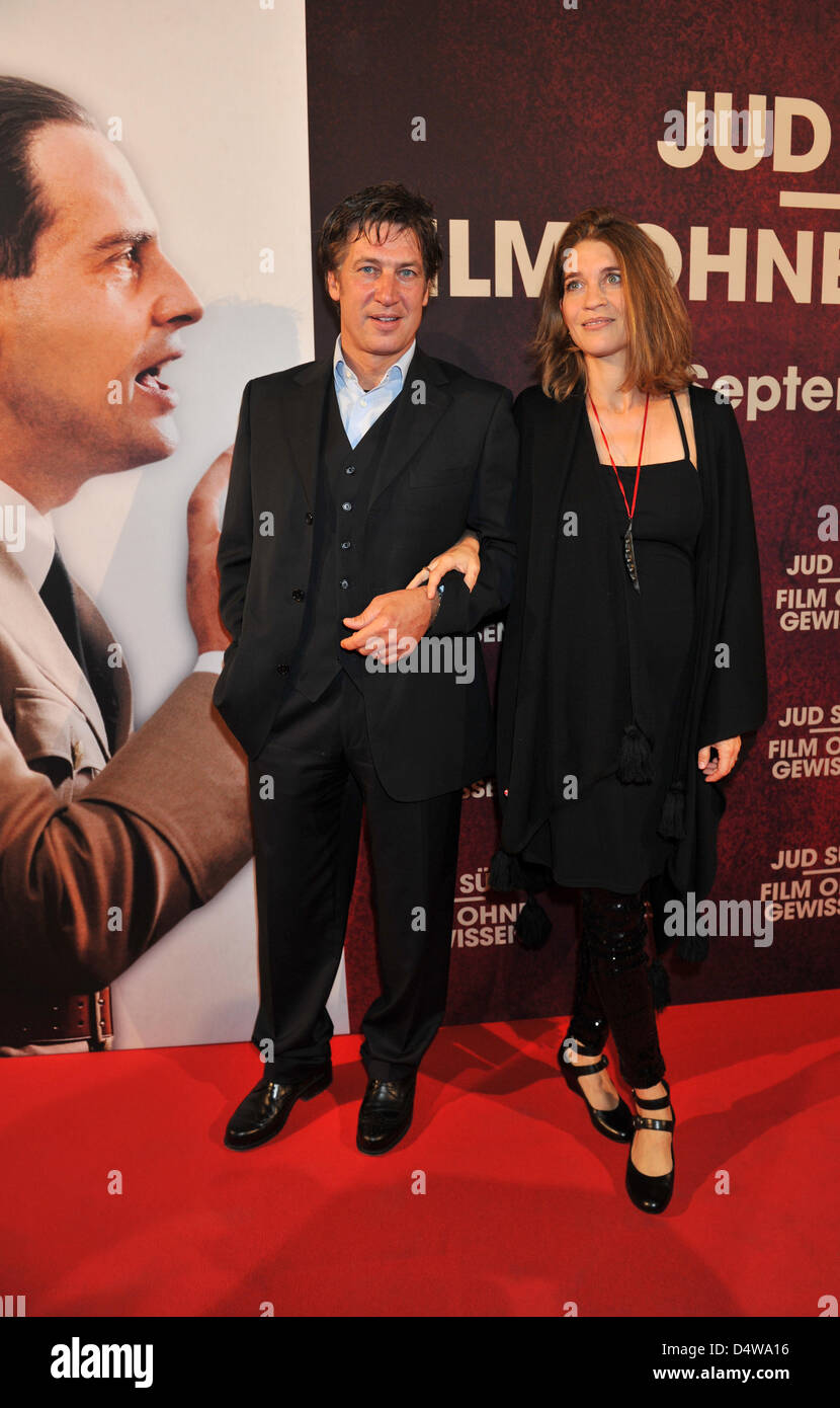 Actor Tobias Moretti and his wife Julia pose at the premiere of the ...