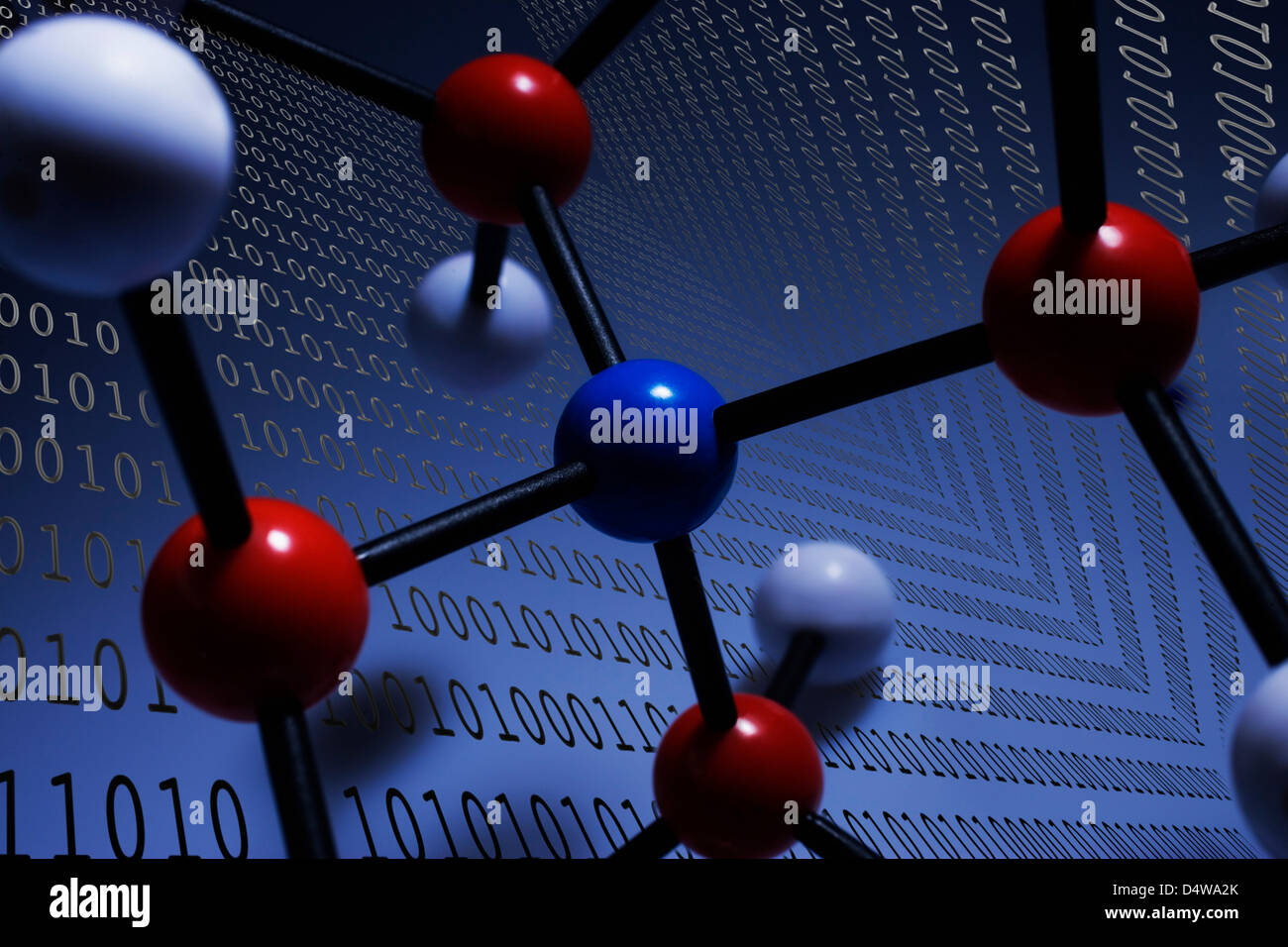 Illustration of molecules and binary Stock Photo - Alamy