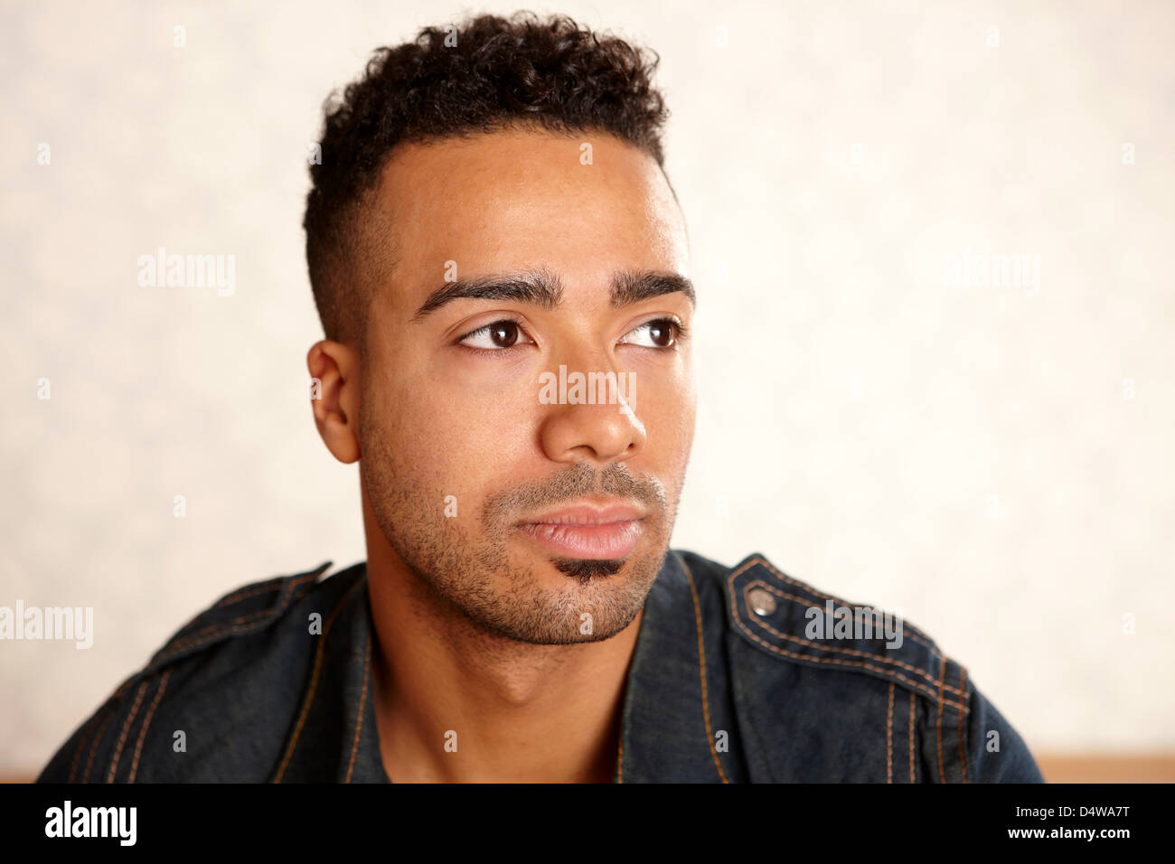 Close up of man's serious face Stock Photo - Alamy