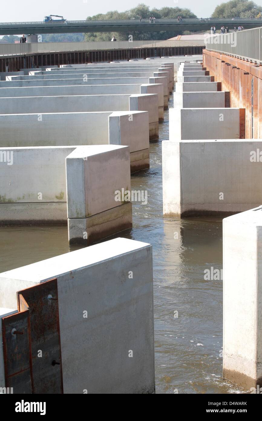Europe's biggest fish ladder on the northern shore of a dam is featured ...