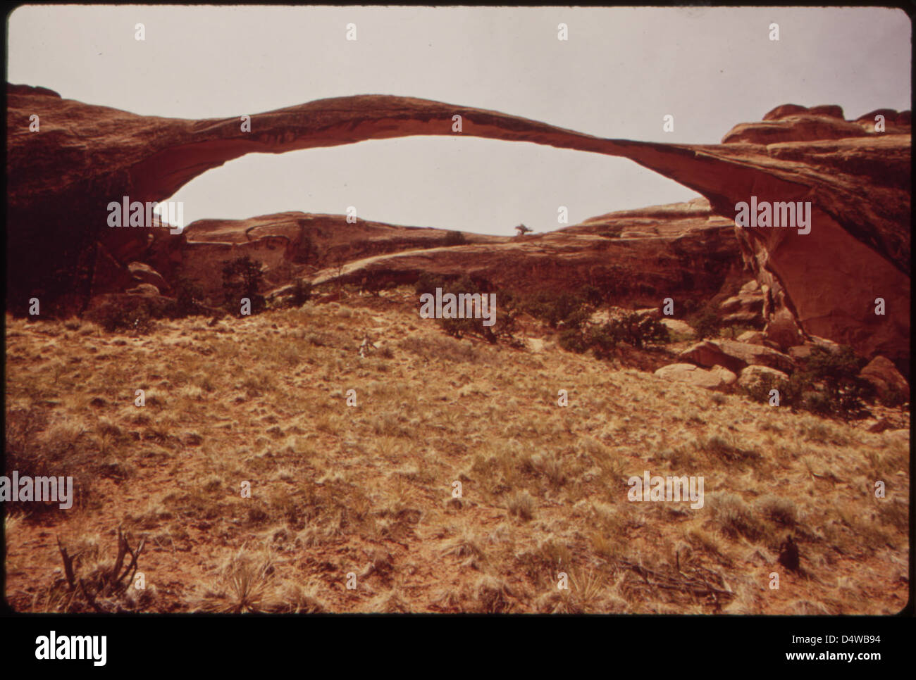 Landscape Arch in Arches National Park, photographed in May 1972, is ...