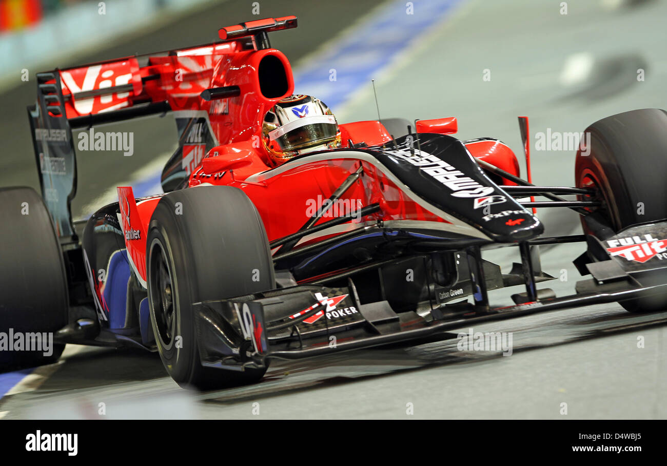German driver Timo Glock of Virgin Racing during the second practice ...