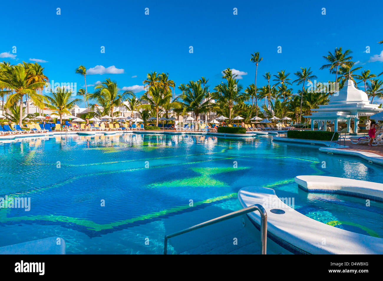 pool area; Riu Palace; hotel; Punta Cana; Dominican Republic; Caribbean ...