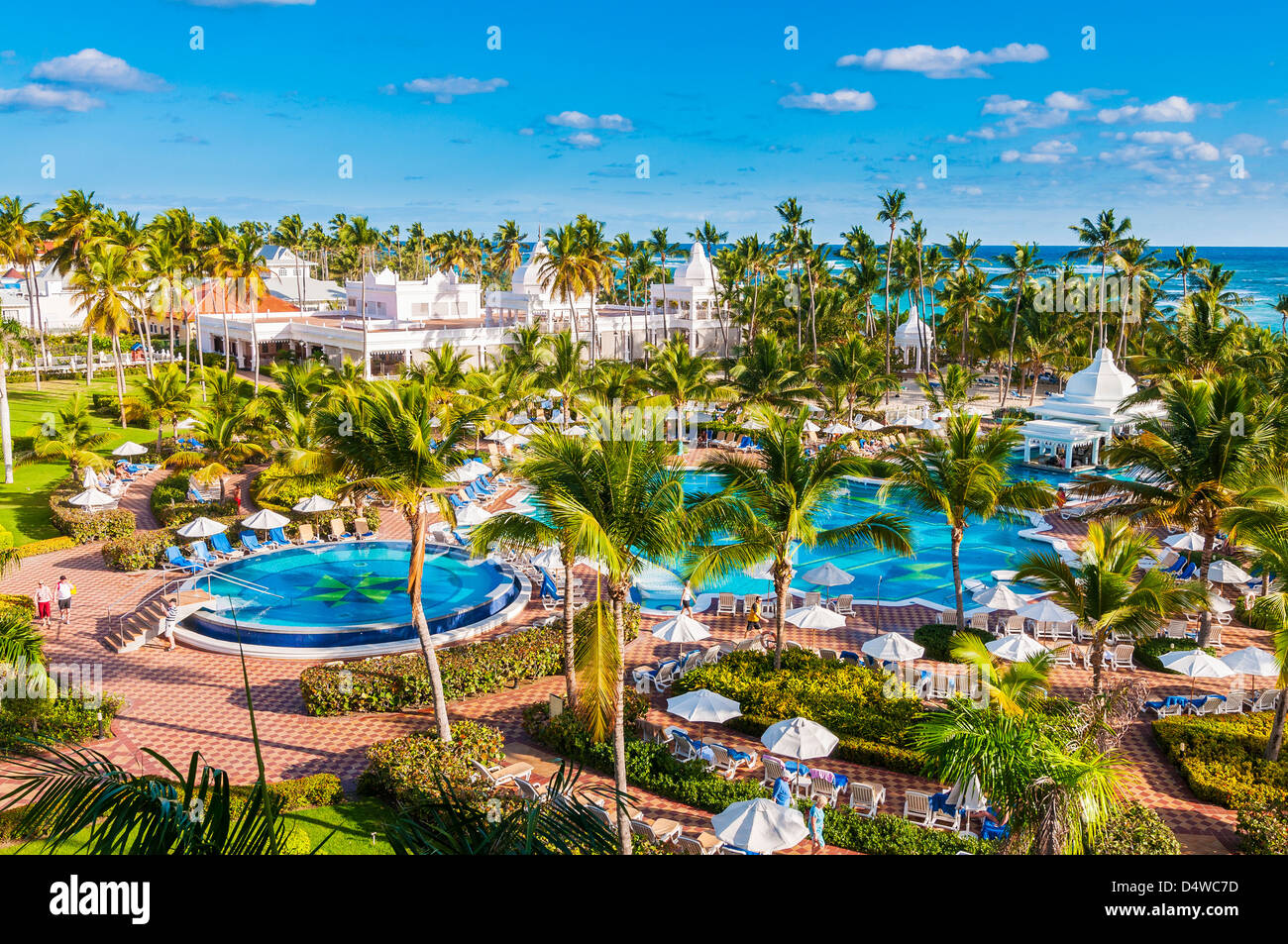 pool area; Riu Palace; hotel; Punta Cana; Dominican Republic; Caribbean ...