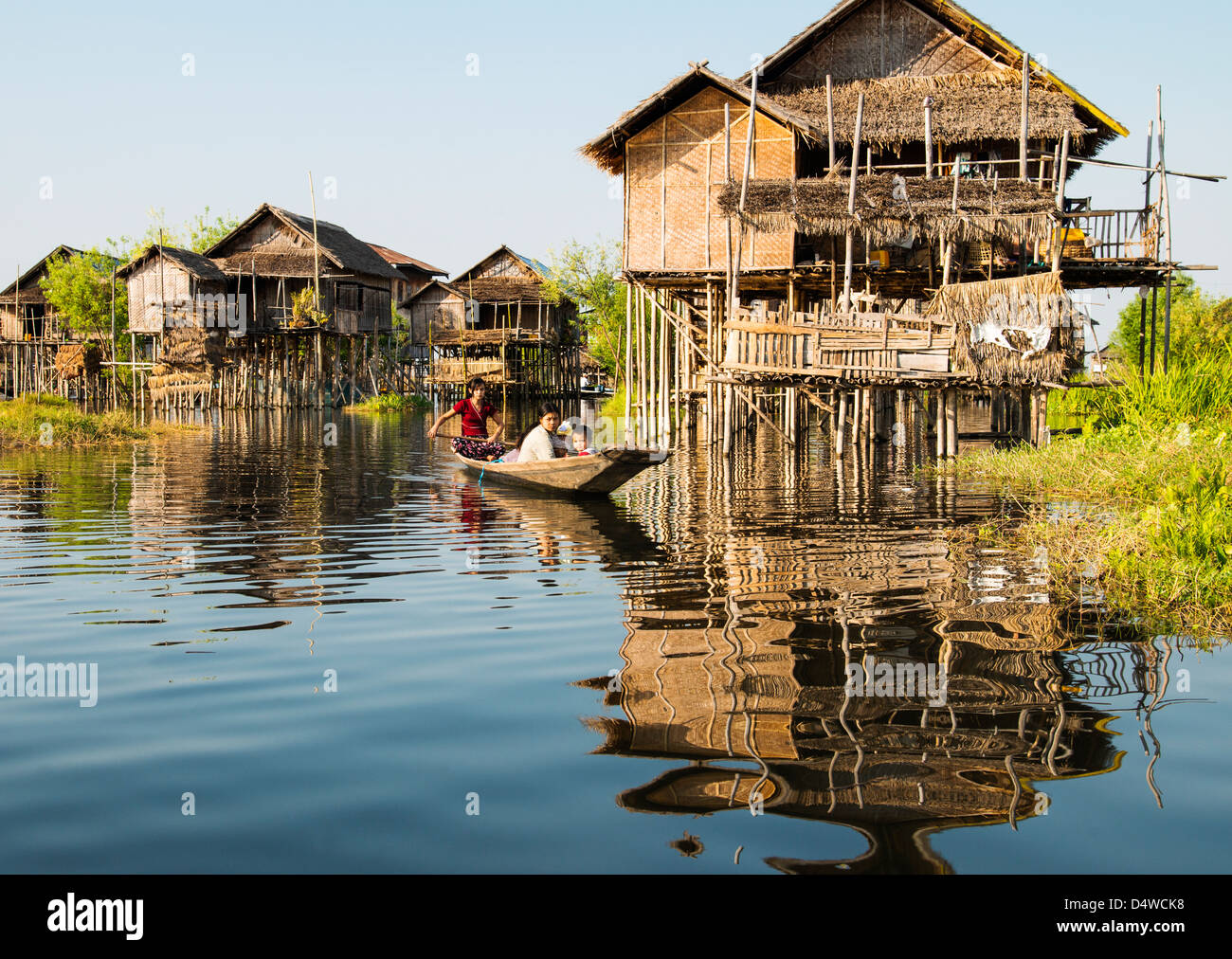 Traditional stilt village, Inle Lake, Burma Stock Photo - Alamy