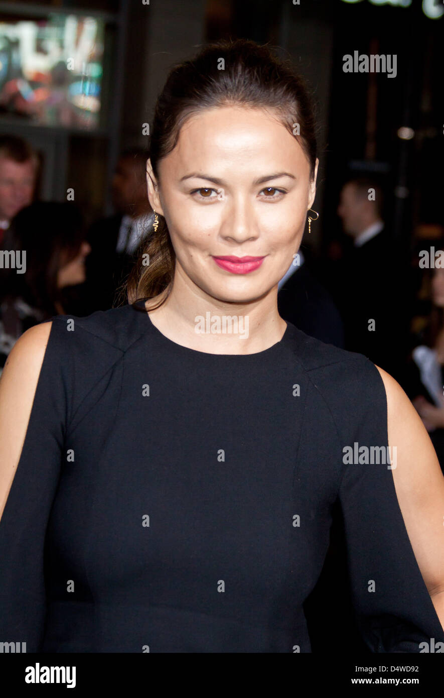 US actress Moon Bloodgood attends the premiere of the film 'Faster' at ...