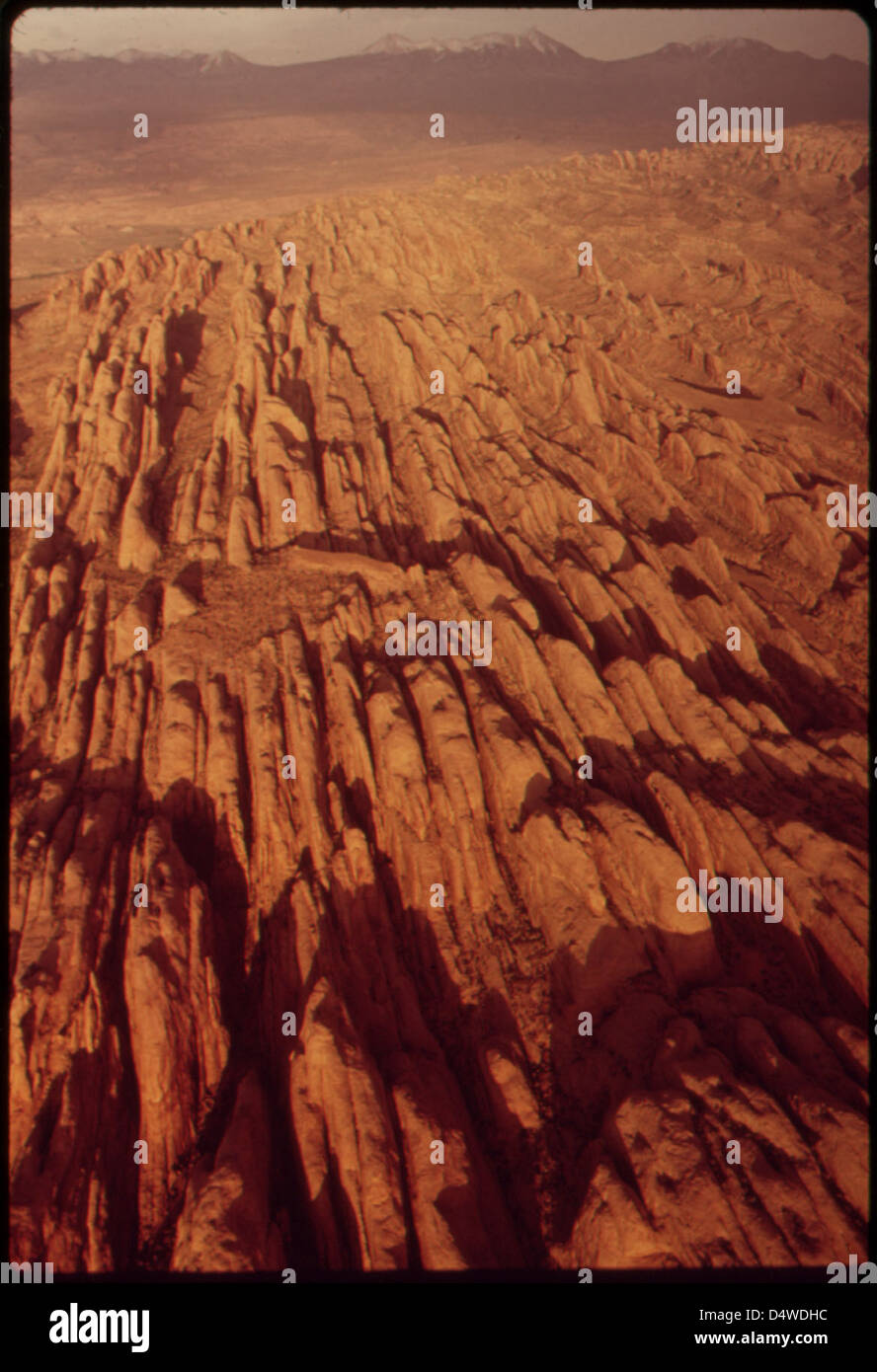 Aerial view taken in May 1972 of the 'Fins,' a unique geological ...