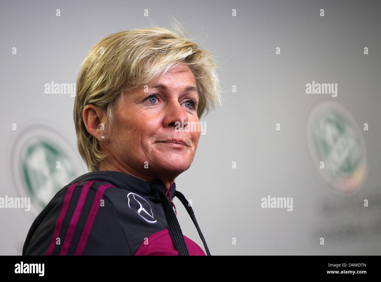 Germany's head coach Silvia Neid delivers a press conference in ...