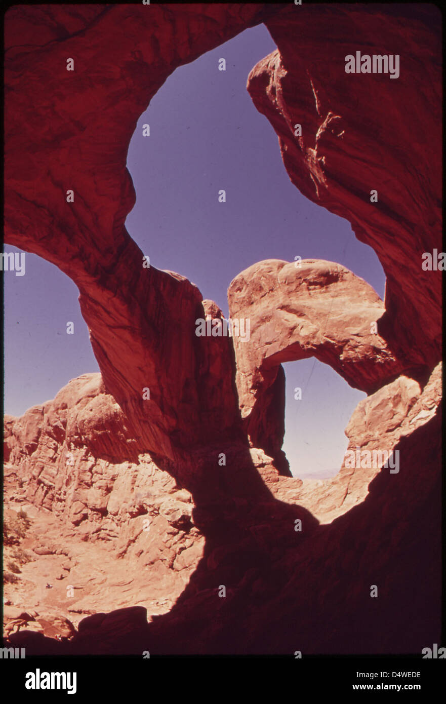 Double Arch in the Windows Section of Arches National Park is captured ...