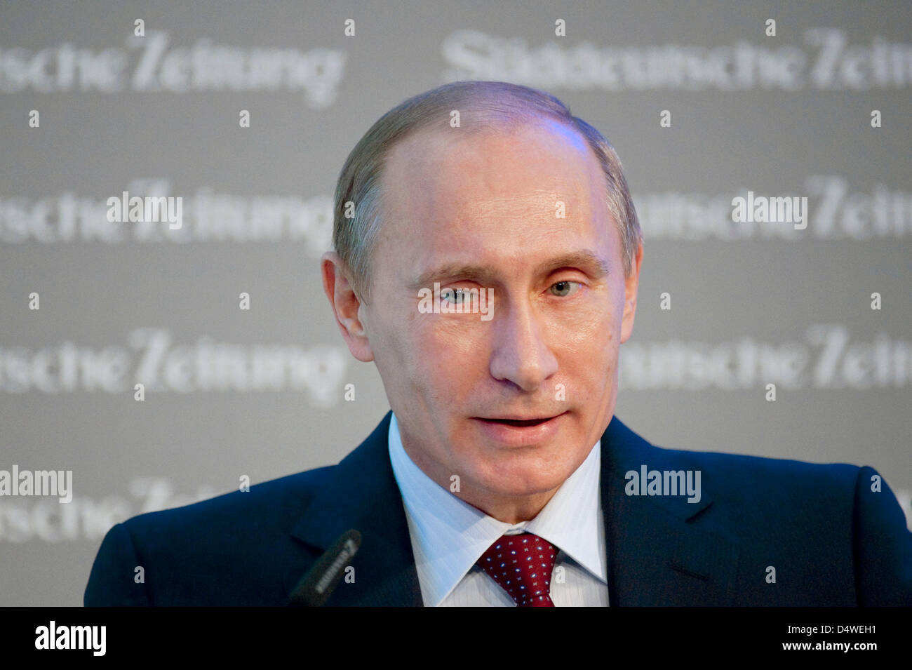 Russian Prime Minister Vladimir Putin delivers a speech to the Economy ...