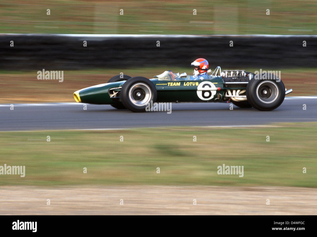 Graham Hill's Lotus 49, driven at Snetterton by Tiff Needell Stock ...