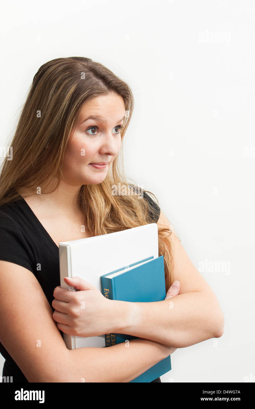 Pretty brunette college student hi-res stock photography and images - Alamy