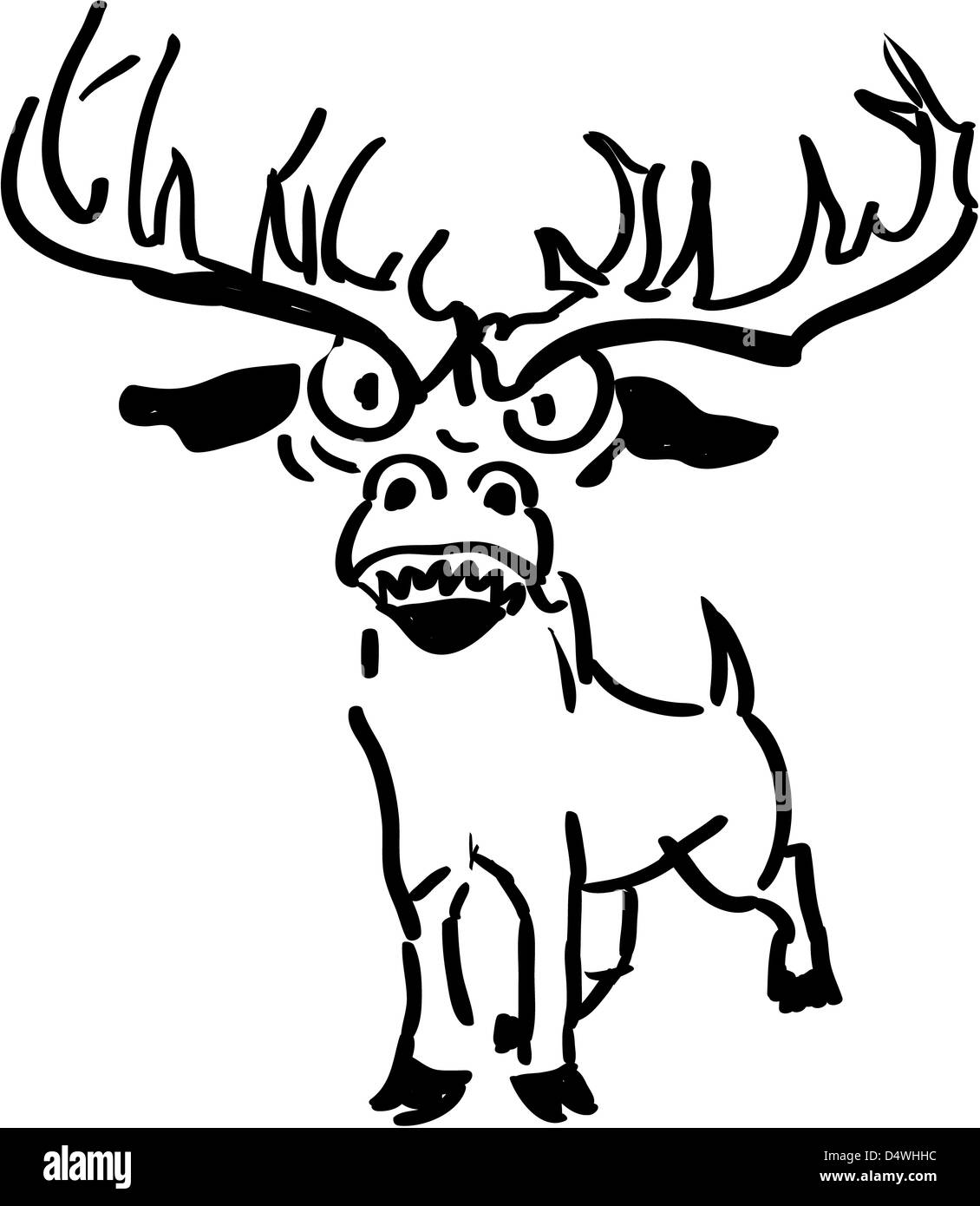 Angry Buck Drawing