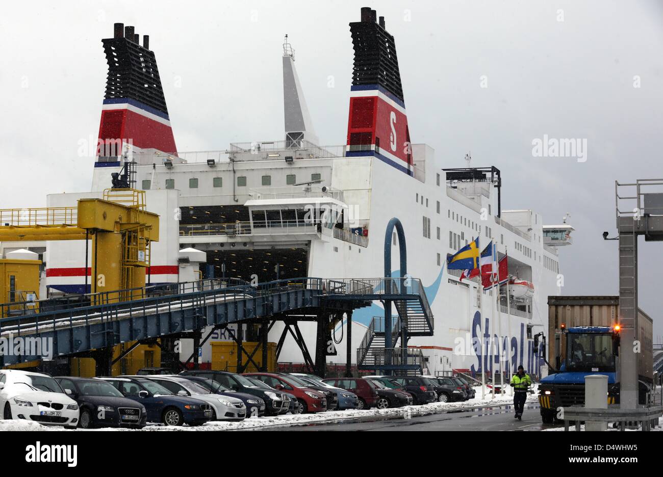 The ferryboat 'Skane' of the Swedish shipping company Stena Line, is ...