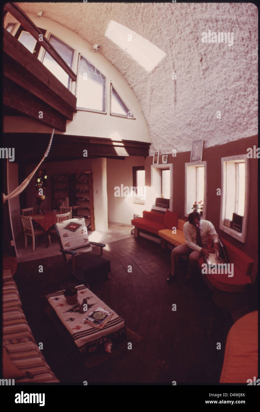 A photograph from June 1974 shows the owner of the first house made ...