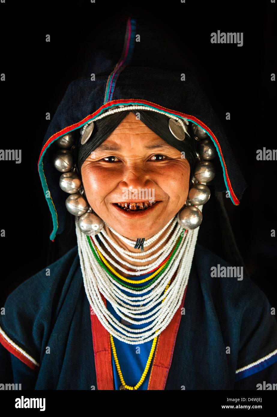 A woman from Akha hill tribe, Kyaing Tong, Shan State, Burma (Myanmar ...