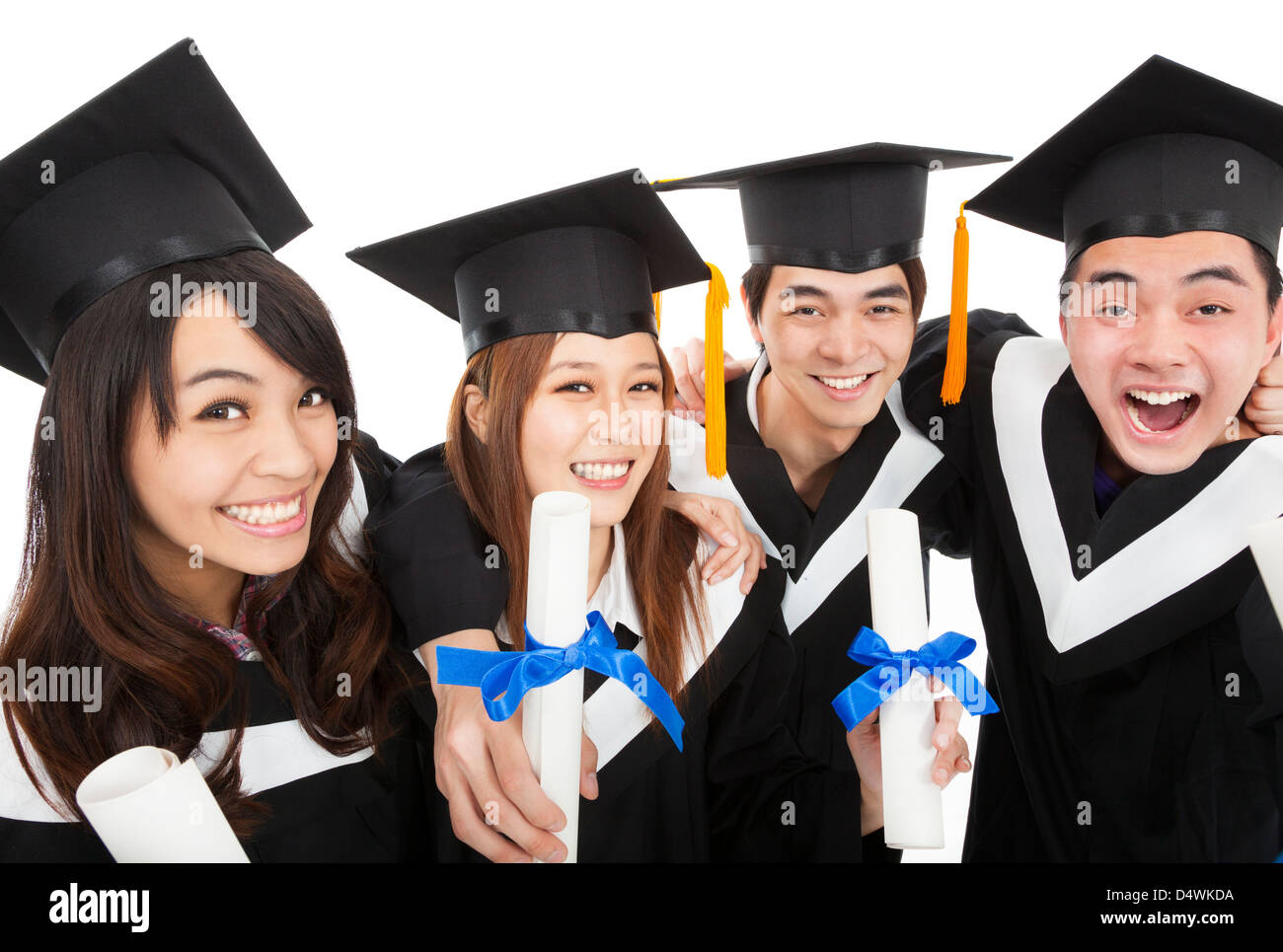 happy young graduate students group Stock Photo - Alamy