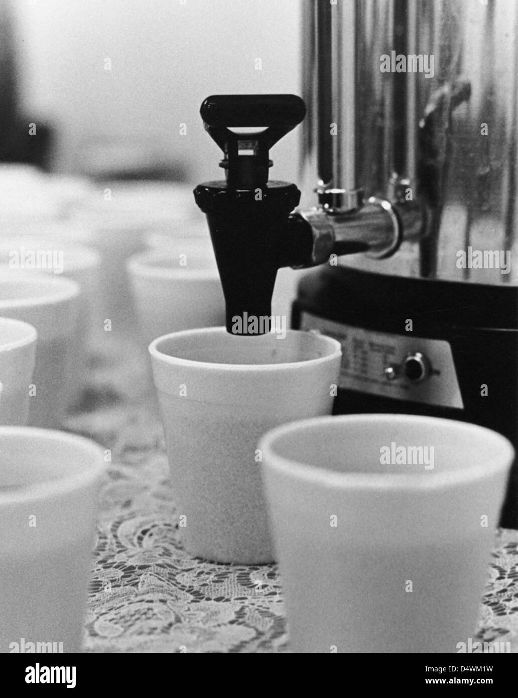 This photograph from the late 1970s captures a coffee break during a ...