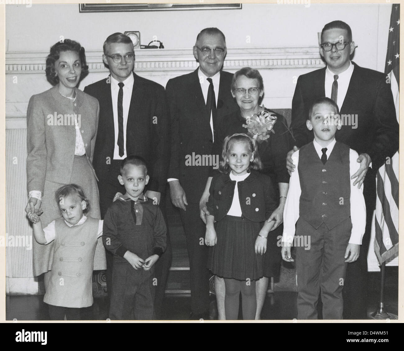 This 1966 photograph shows Dr. Robert H. Bahmer and his family at a ...
