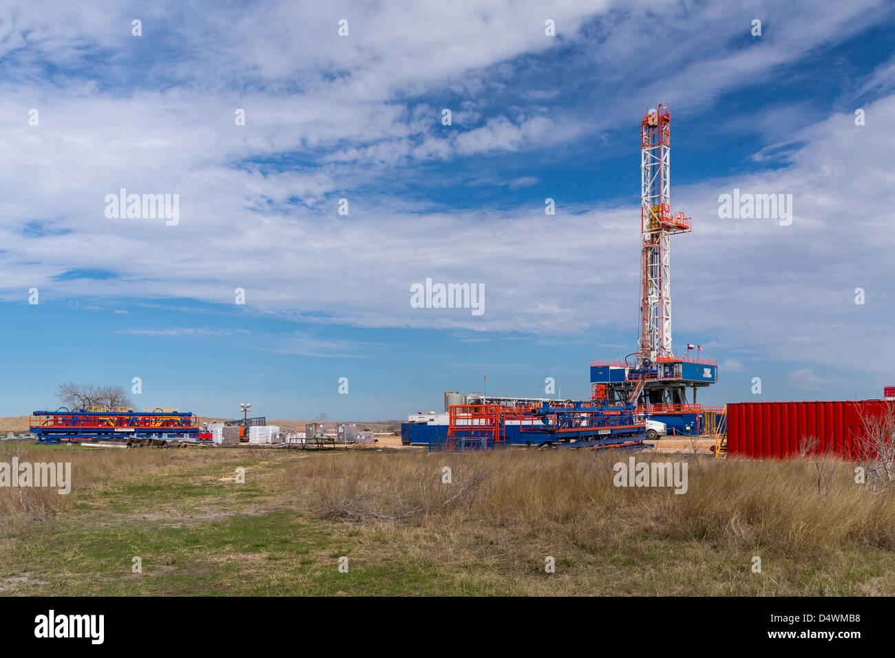An exploratory oil well drilling rig near Peggy, Texas, USA Stock Photo ...