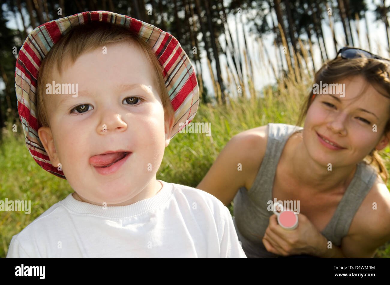 Happy mother and son Stock Photo - Alamy