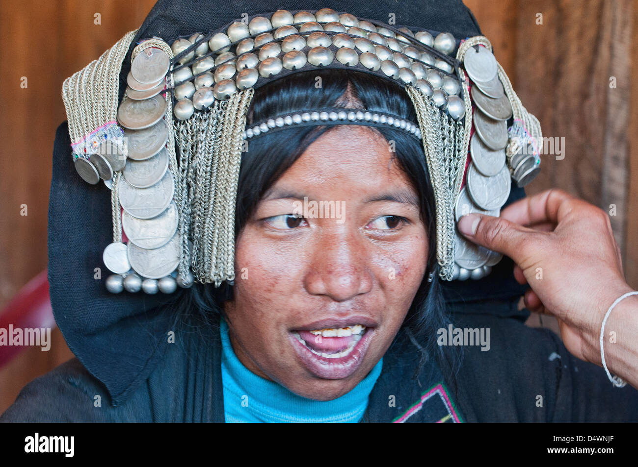 portrait of an ethnic Akha woman, Phongsaly, Laos Stock Photo - Alamy