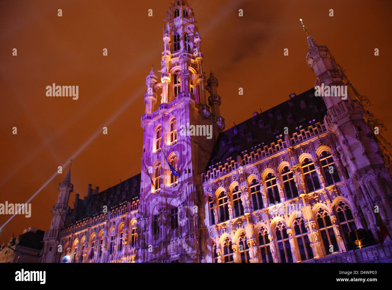 Evening lights show. Grand Place. Bruxelles. Belgium Stock Photo - Alamy