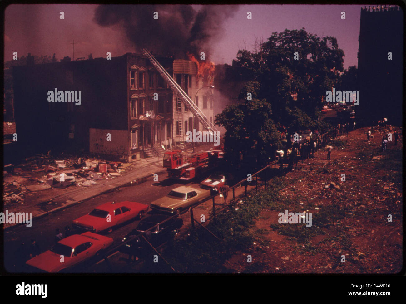 This photo from June 1974 shows a fire set by the Brooklyn Polytechnic ...