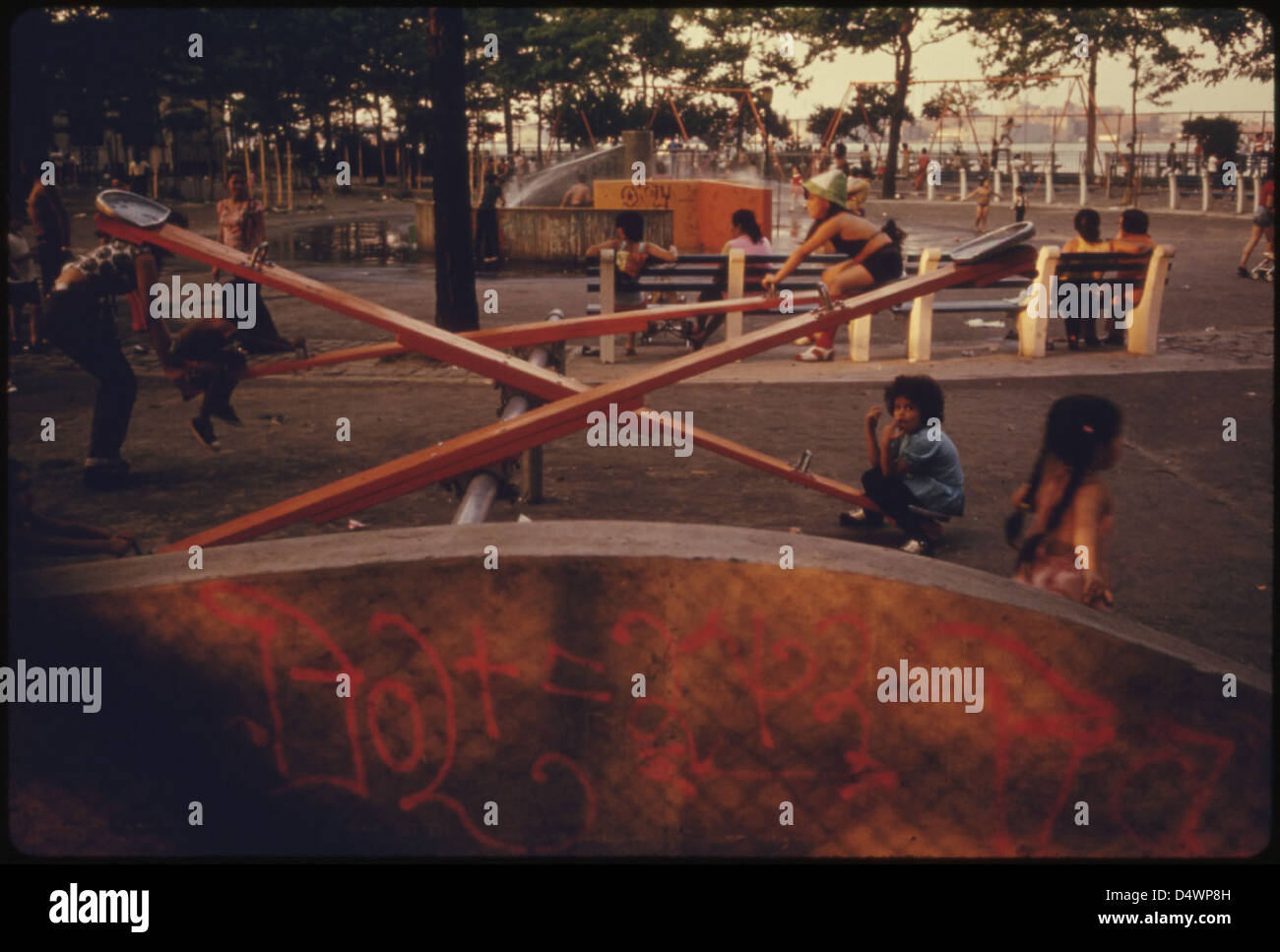 Childrens playground 1970s hi-res stock photography and images - Alamy