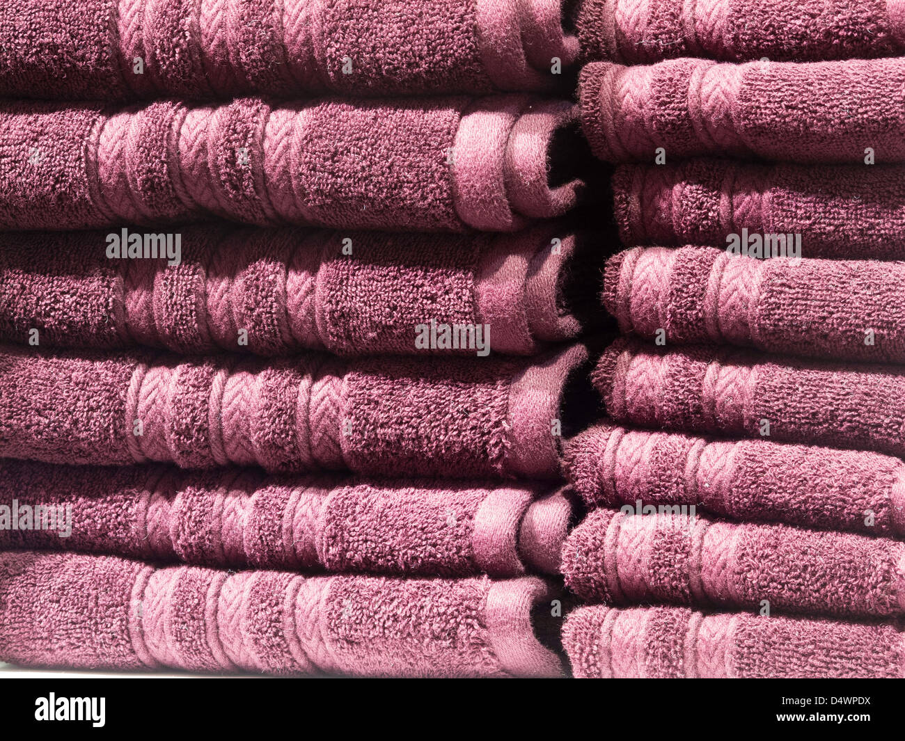 Stacks of Towels in Linen Closet Stock Photo - Alamy