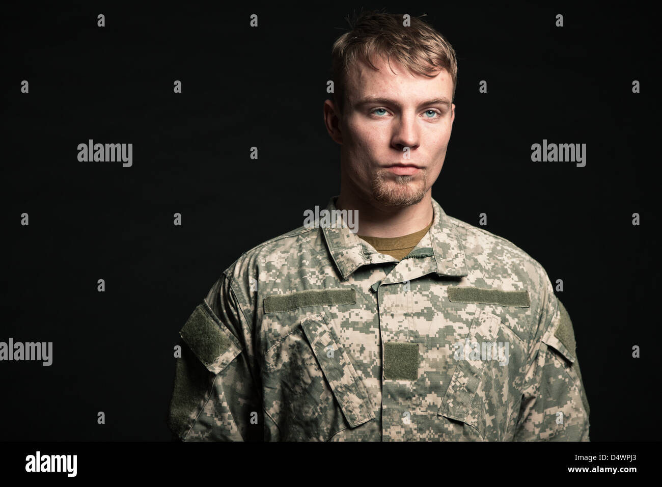 Military young man. Studio portrait Stock Photo - Alamy