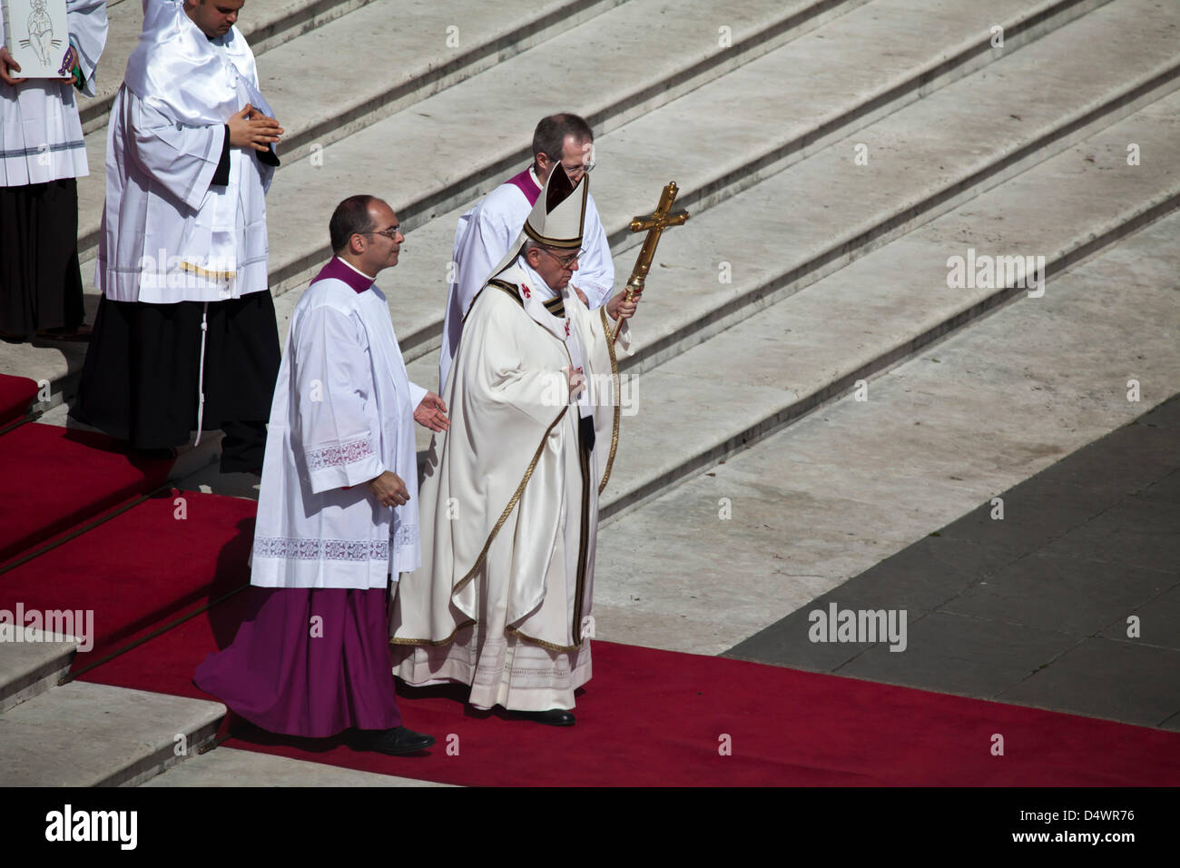 Pope Francis I walks to the altar set in St Peter's Square on the ...