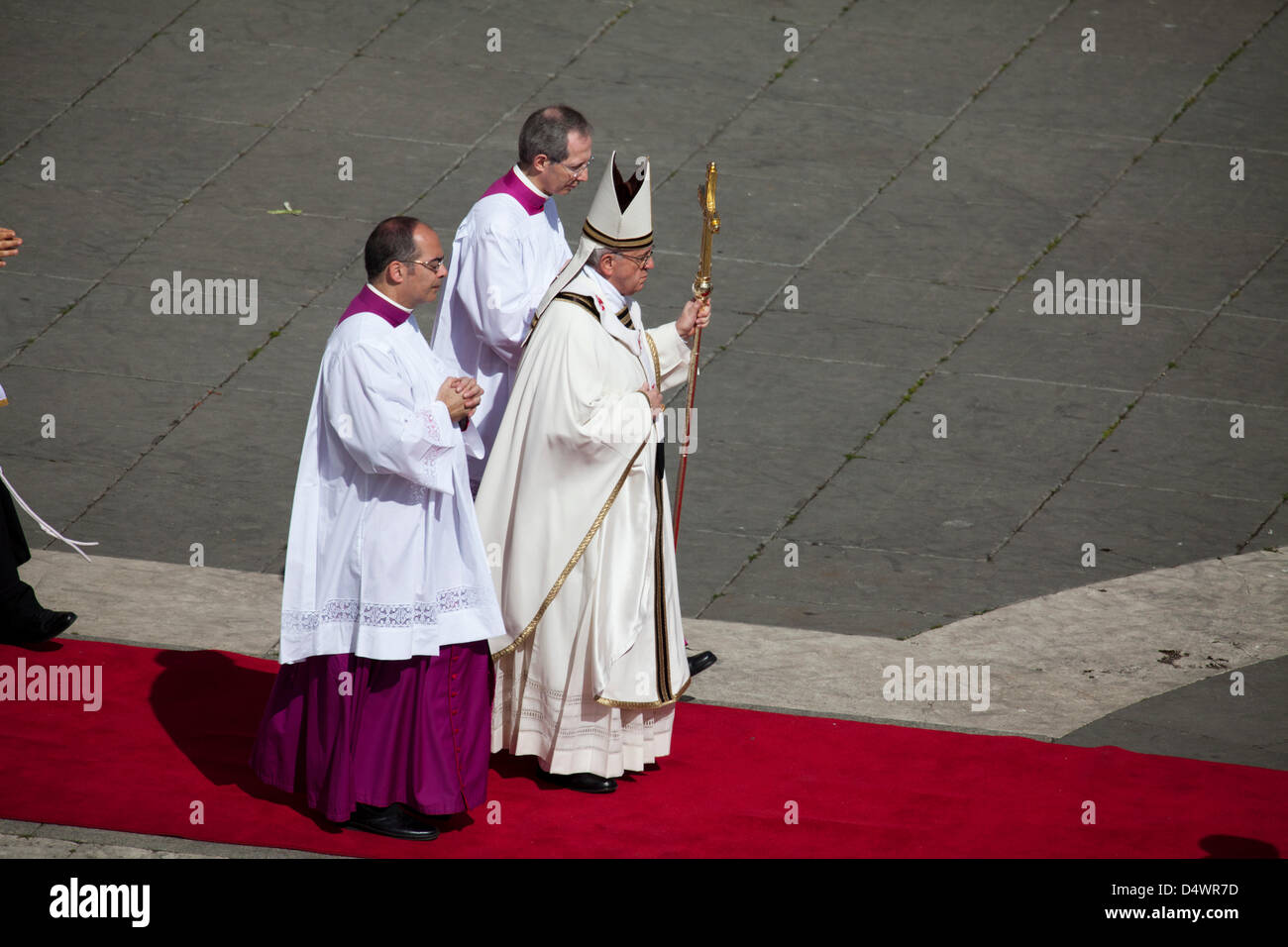Pope Francis I walks to the altar set in St Peter's Square on the ...
