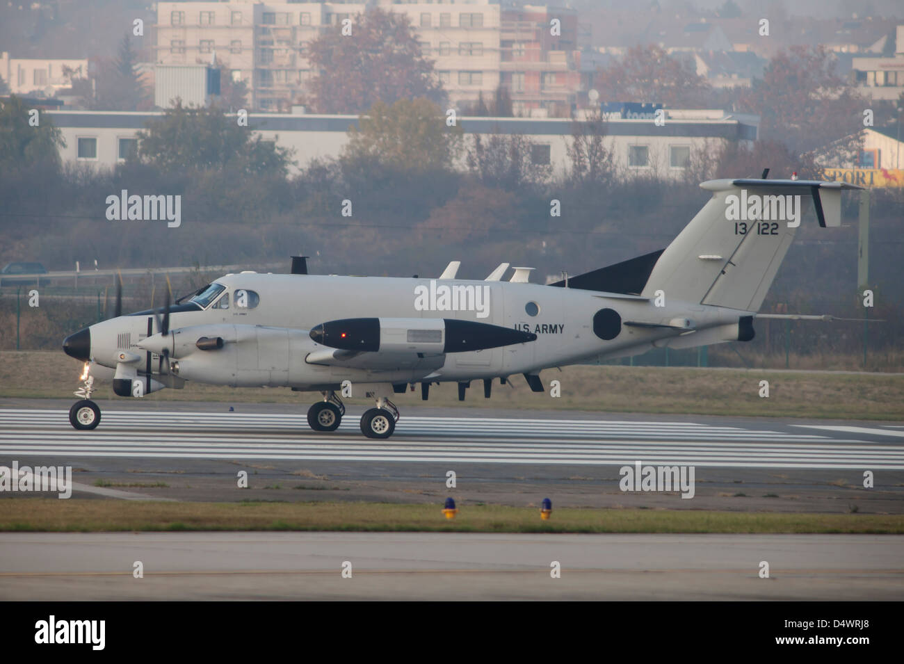 An RC-12X Guardrail at Wiesbaden U.S. Army Airfield, Germany Stock ...