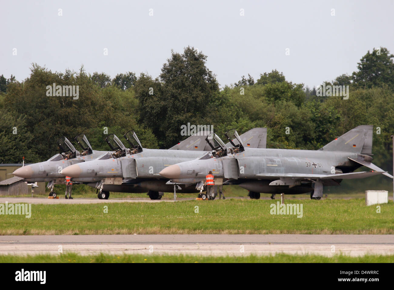 German F-4F Phantom aircraft of Fighter Wing 71 at Wittmund, Germany ...