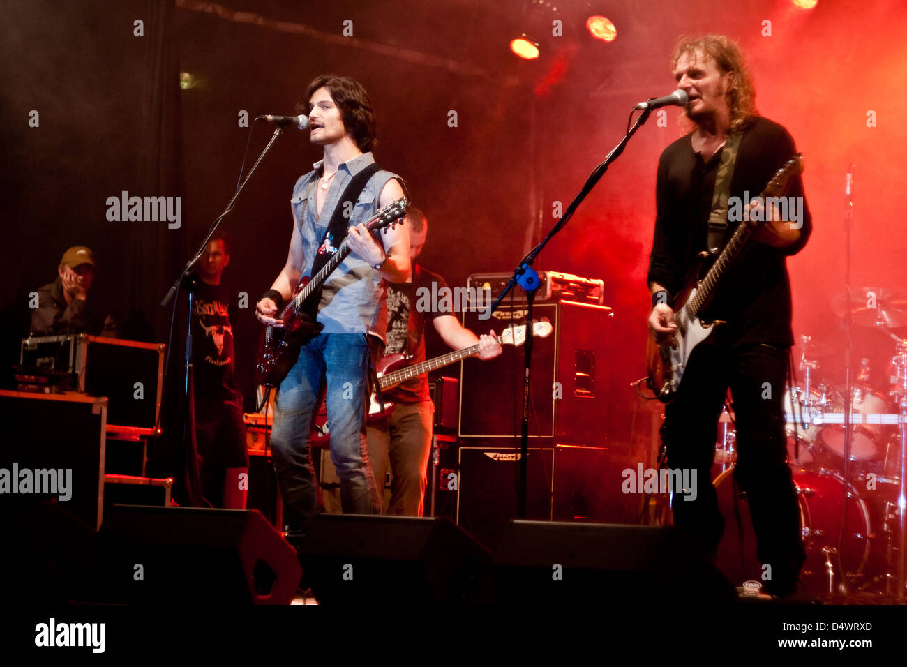 Rock band "VINTAGE" playing live on stage, Poland Stock Photo - Alamy