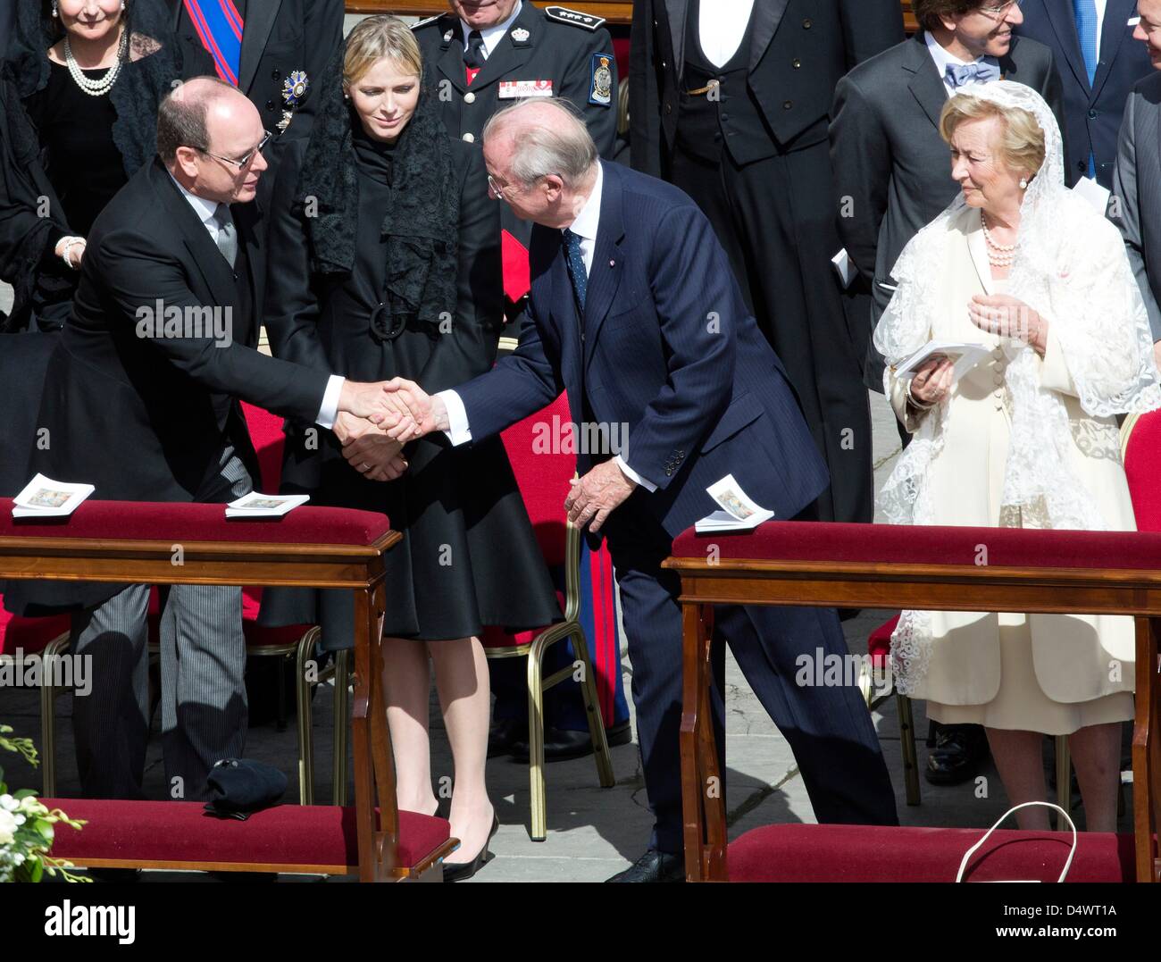 Prince Albert and Princess Charlene of Monaco and King Albert and Queen ...
