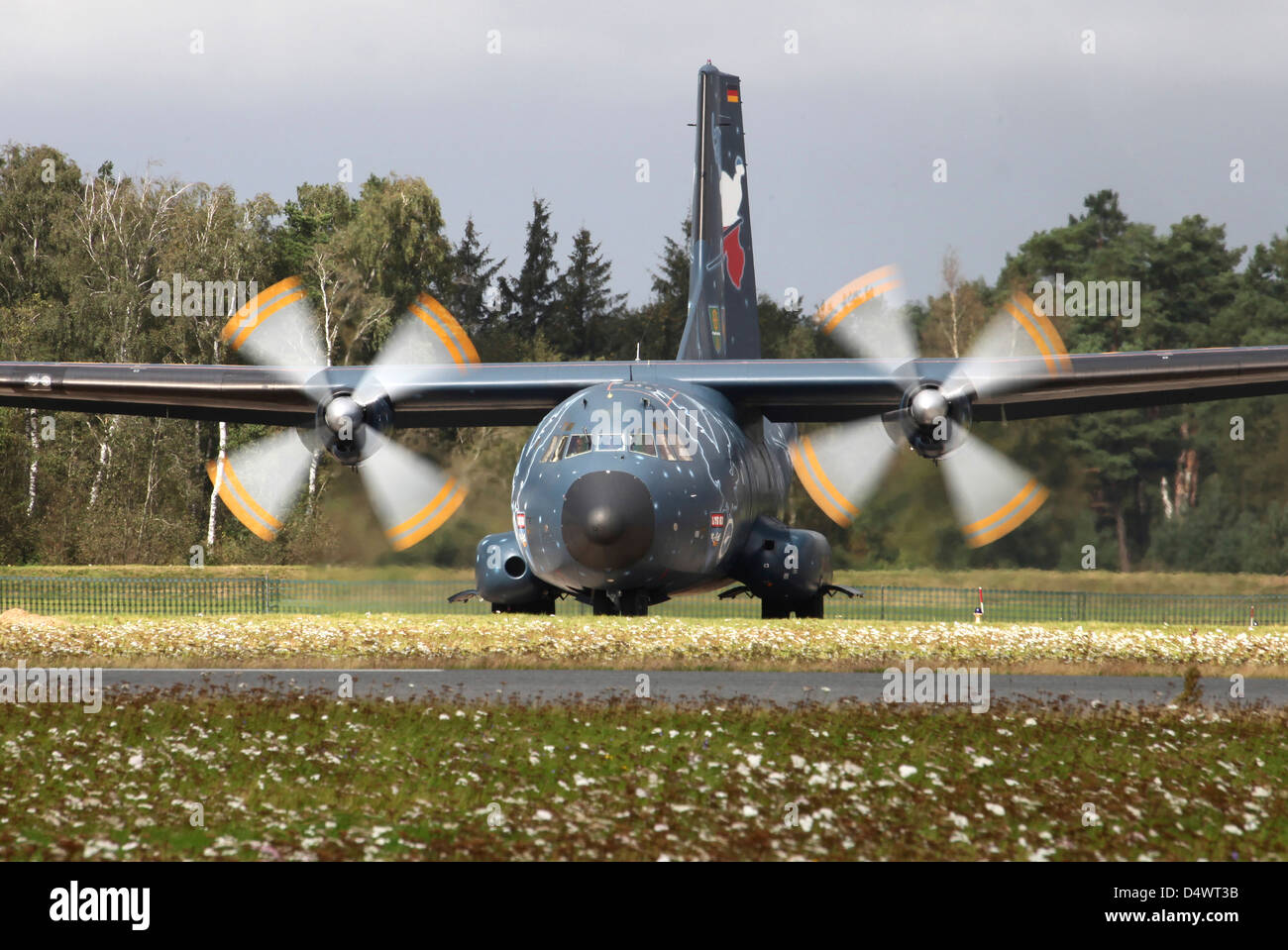 A C-160 Transall of the German Air Force in anniversary markings soon ...