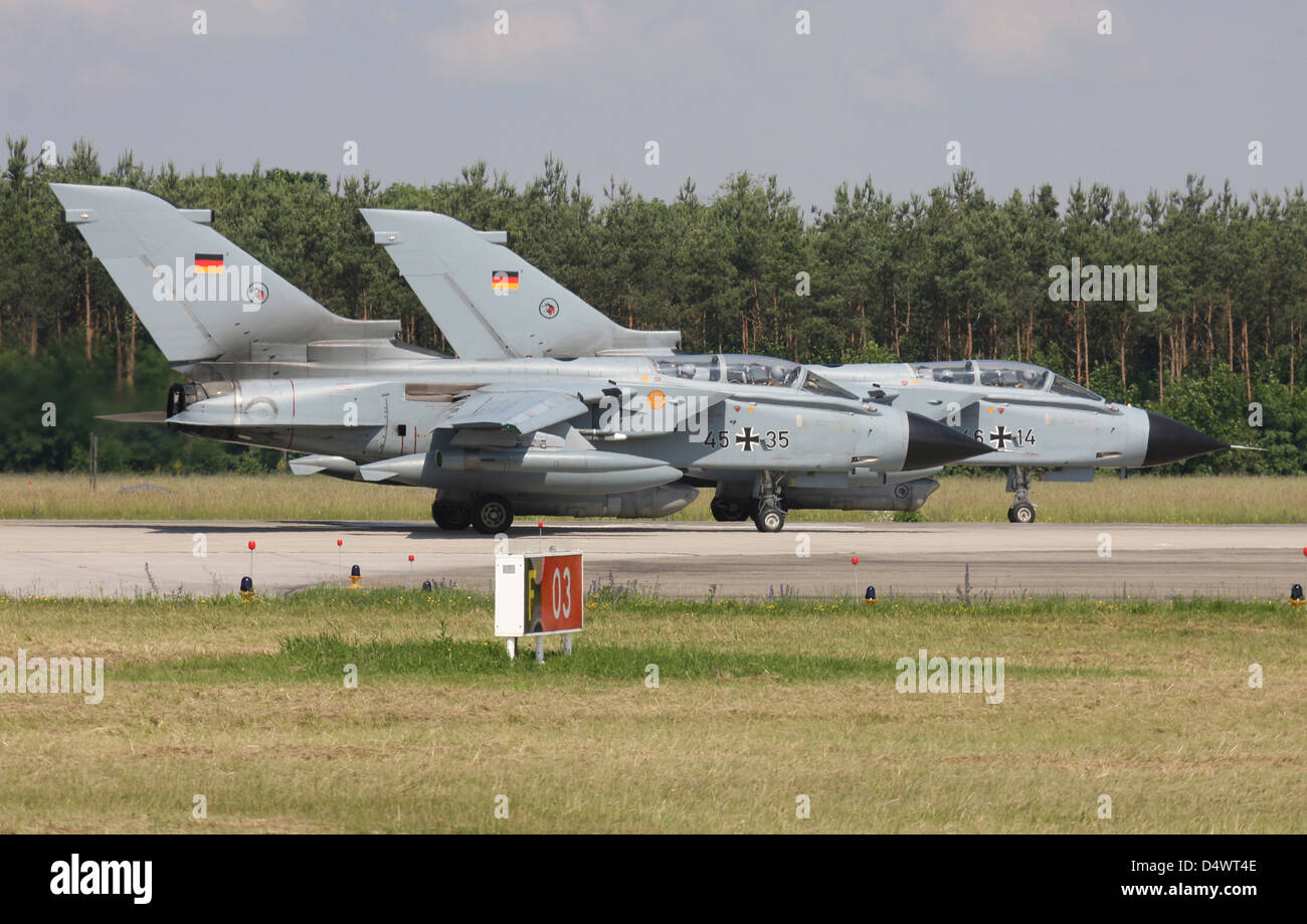 German reconnaissance Tornado aircraft, Lechfeld Airbase, Germany Stock ...