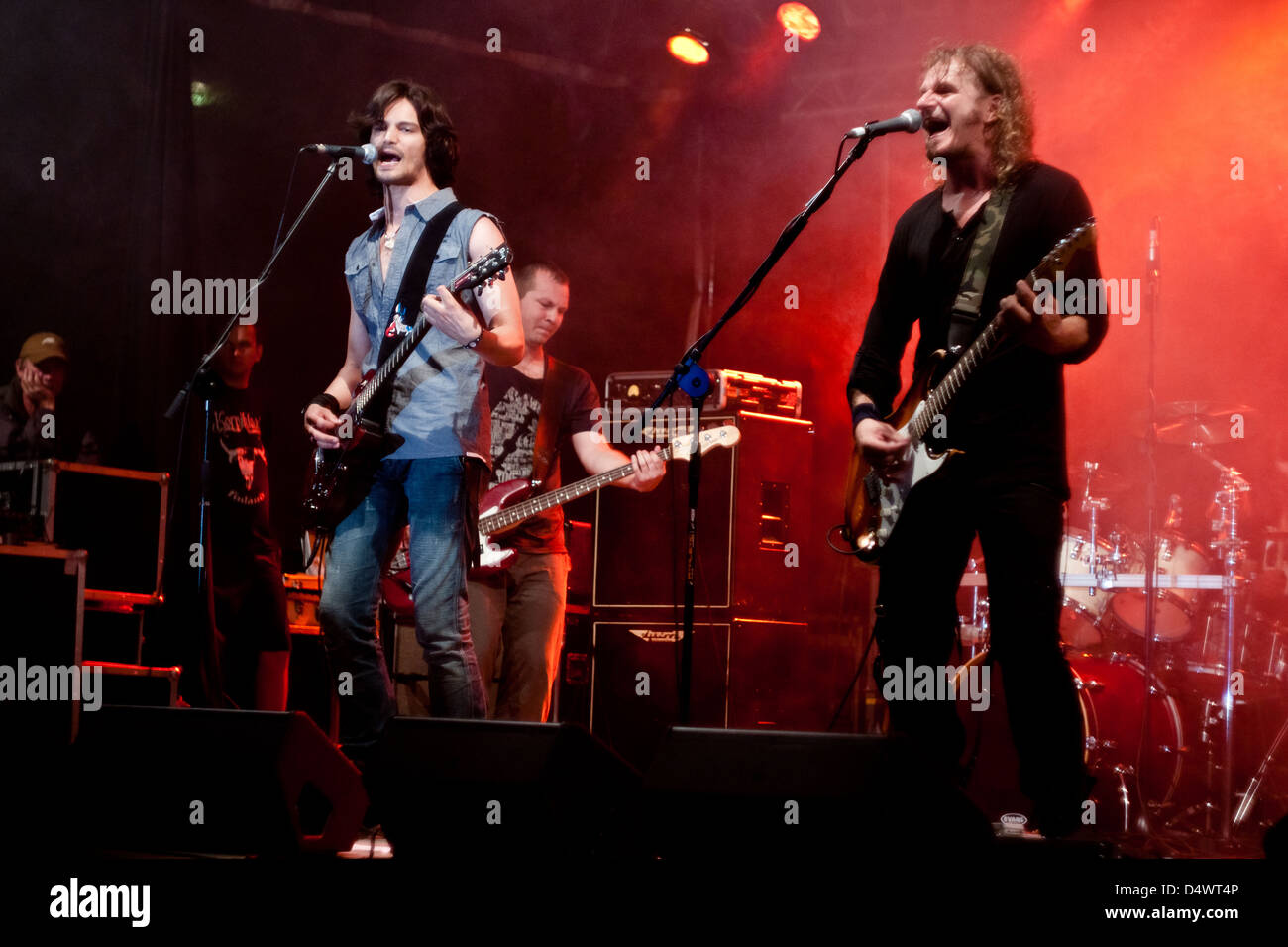 Rock band "VINTAGE" playing live on stage, Poland Stock Photo - Alamy