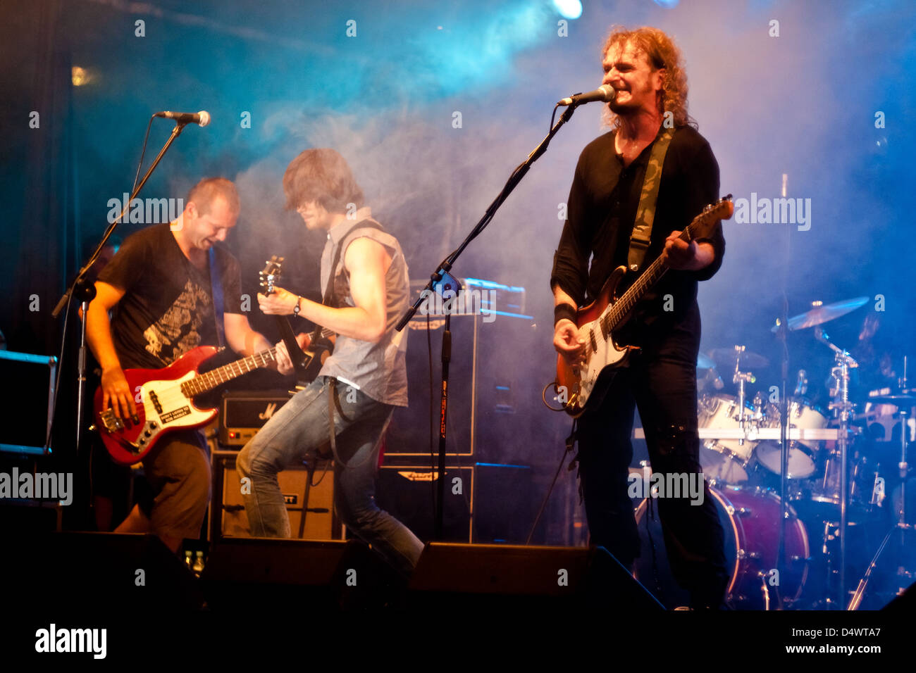 Rock band "VINTAGE" playing live on stage, Poland Stock Photo - Alamy