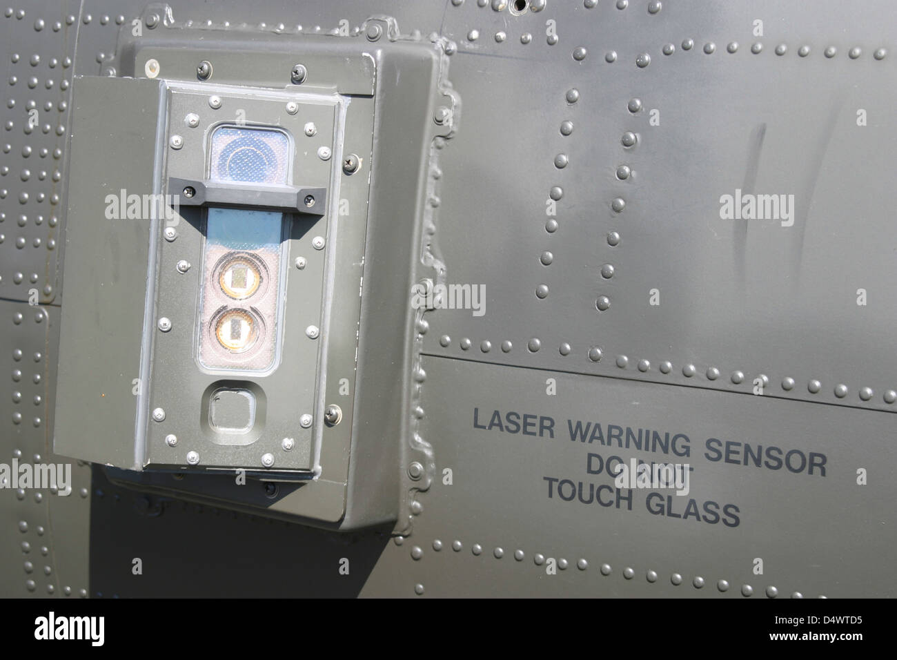 Close-up of the laser warning sensor on a U.S. Army AH-64D Apache ...