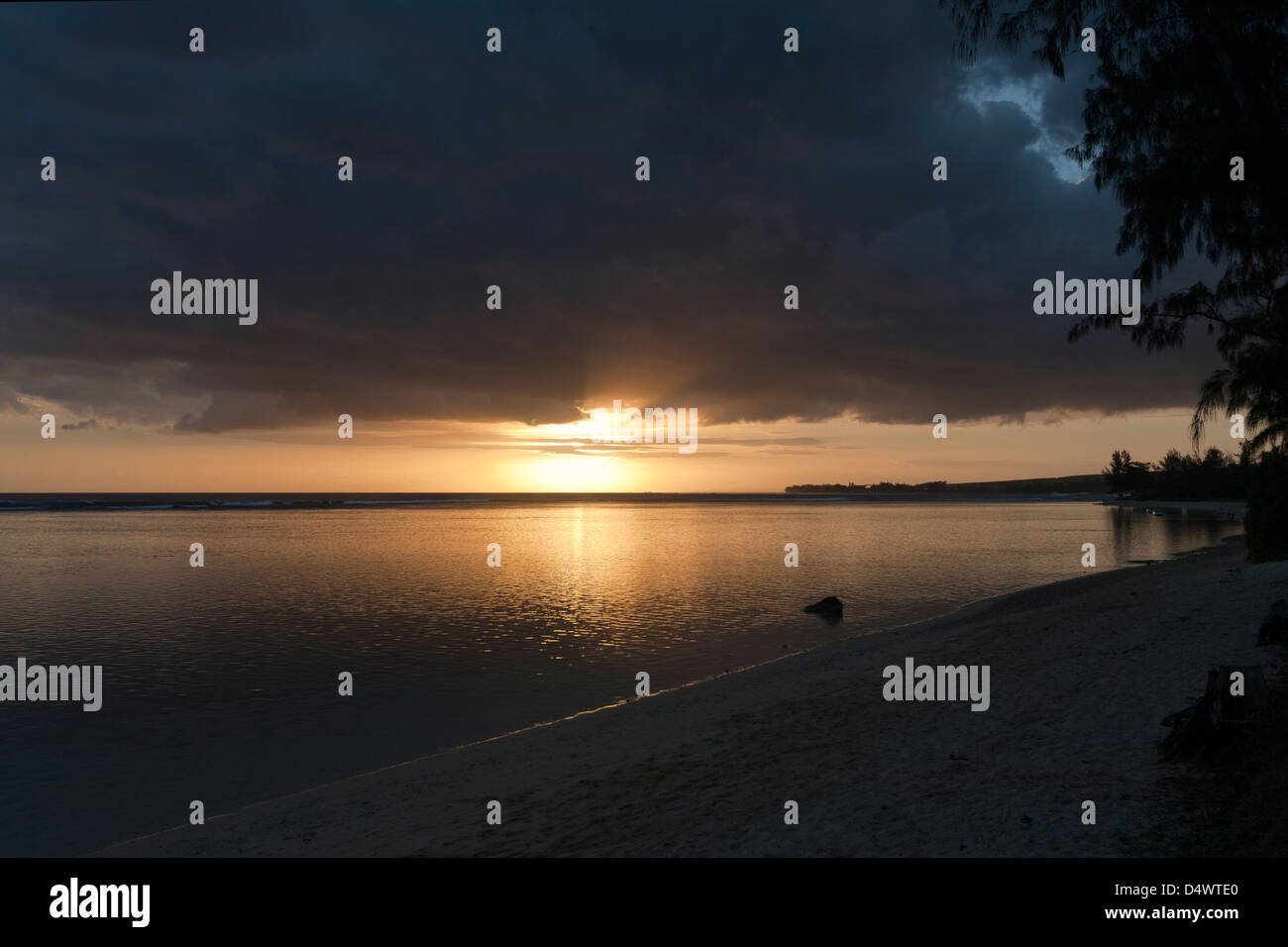 Sunset Mauritius Island Stock Photo - Alamy