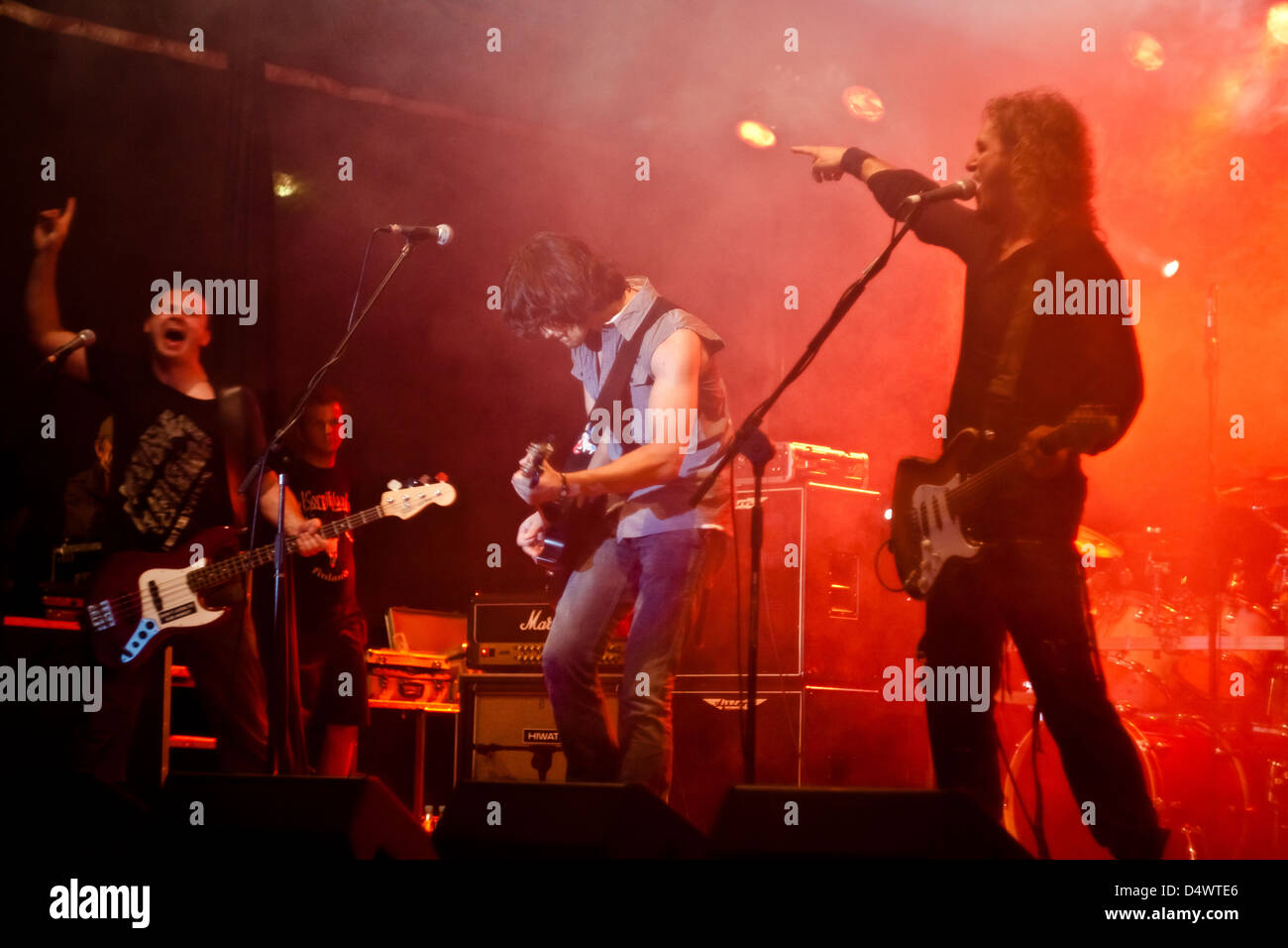 Rock band "VINTAGE" playing live on stage, Poland Stock Photo - Alamy