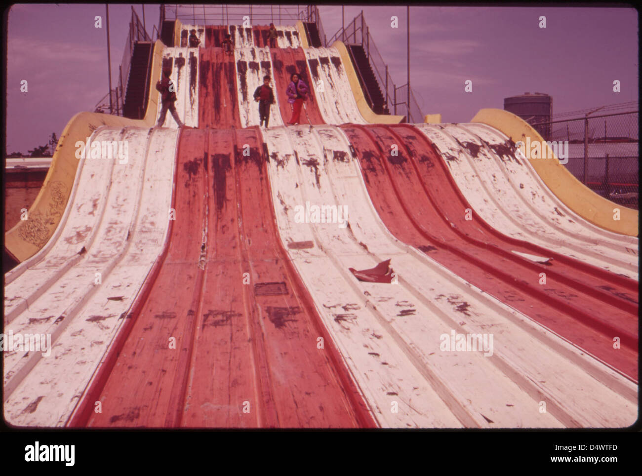 This May 1973 photograph shows the abandoned 'Giant Slide' at Coney ...
