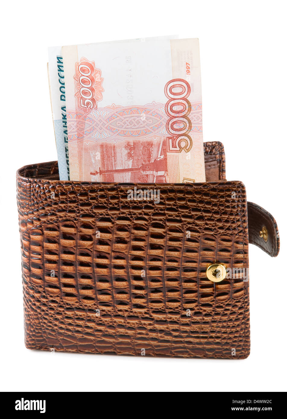 The brown purse is photographed on the close-up Stock Photo - Alamy