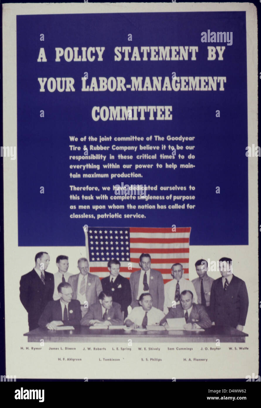 Document showing a policy statement issued by a labor-management ...