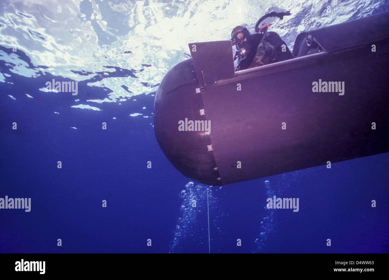 A pilot guides a SEAL Delivery Vehicle to a tether line Stock Photo - Alamy