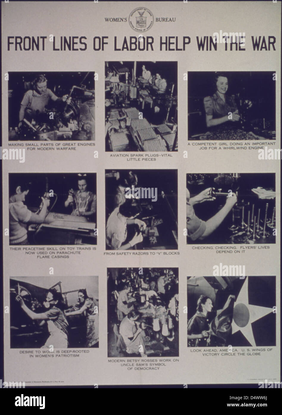 Posters from World War II propaganda campaigns show how labor at home ...